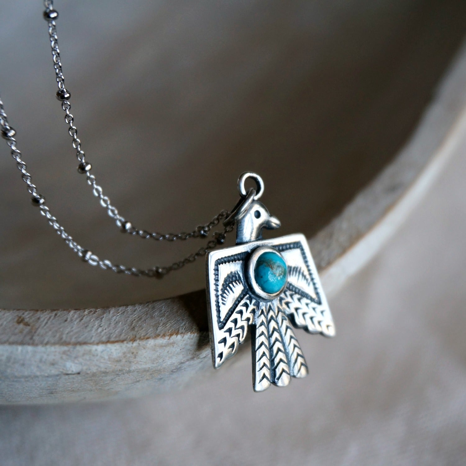 Thunderbird Turquoise Necklace | Genuine Turquoise Sterling Silver ...