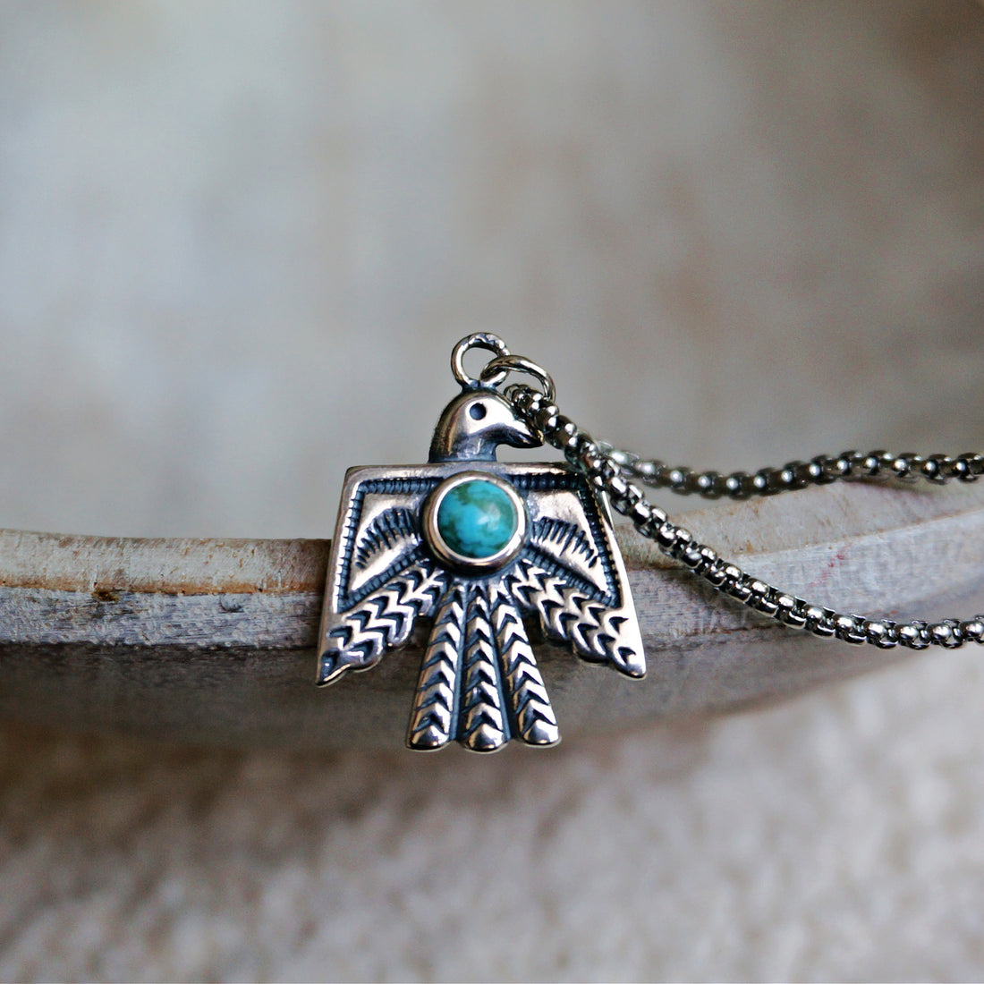 Thunderbird Turquoise Necklace | Genuine Turquoise Sterling Silver ...